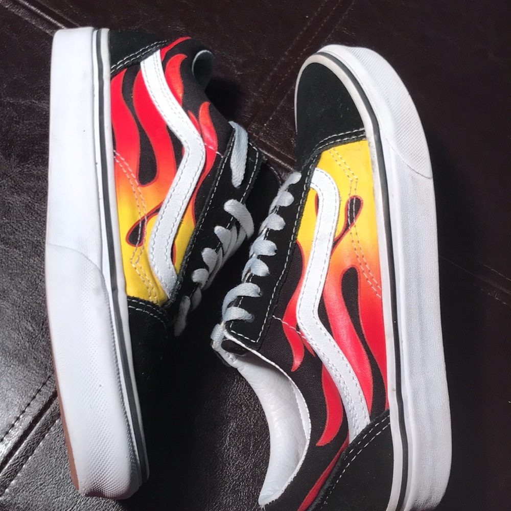 Unisex Fire Flame Vans Sneakers - Gem